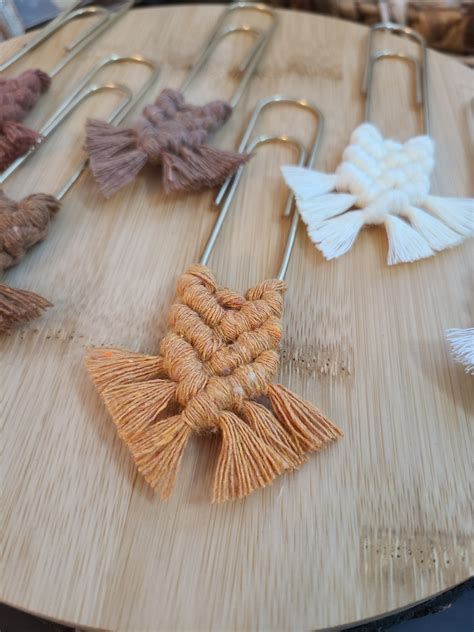 Macrame Paperclip Macrame Bookmarks Boho Paperclip Etsy