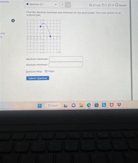 Solved Find The Absolute Maximum And Minimum For The Given Chegg