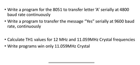 write a program for the 8051 to transfer letter a