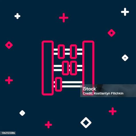 파란색 배경에 격리 된 라인 아바쿠스 아이콘 전통적인 카운팅 프레임 교육 표지판 수학 학교 다채로운 개요 개념 벡터 0명에 대한 스톡 벡터 아트 및 기타 이미지 Istock