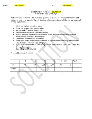 P Cs Fa A Past Prelim From CS Taught By Professor David Gries And Professor Micheal