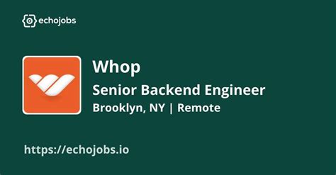 Whop Is Hiring Senior Backend Engineer Ruby On Rails Usd 120k 180k Brooklyn Ny Remote New