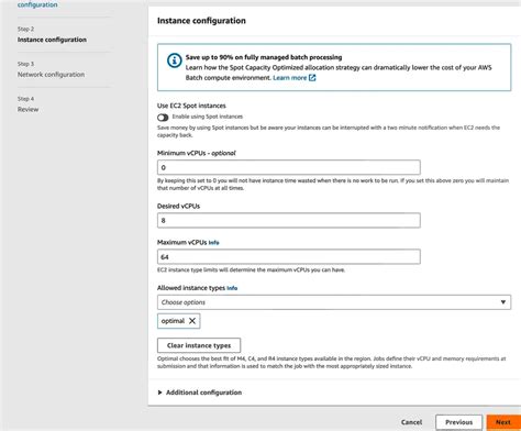 aws batch creating a compute environment