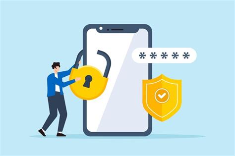 Premium Vector Flat Illustration Of Man Securing Mobile Devices Protecting Smartphones And