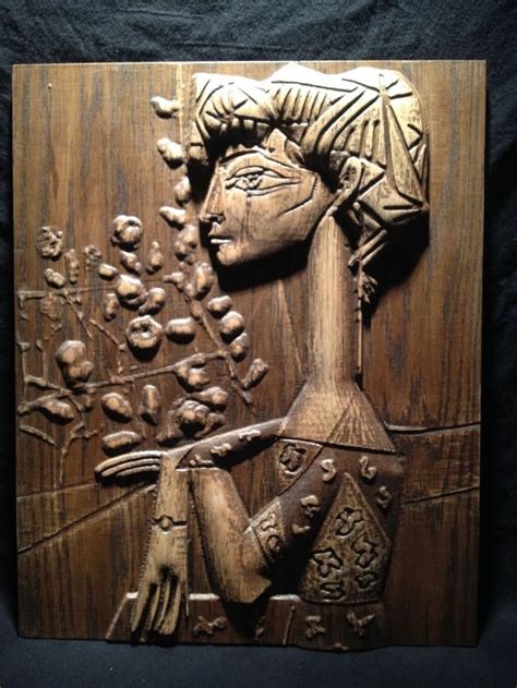 Hand Made Picasso Carved Wood Art By Gomez Carvings Wood Carving Art Wood