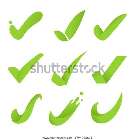Green Check Mark Icon Collection Vector Stock Vector Royalty Free 1794296611 Shutterstock