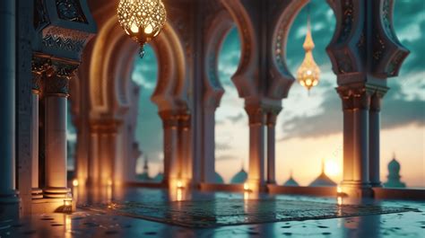 3d 렌더링 테두리가 있는 라마단 무바라크 인스타그램 게시물 이드 랜턴 이드 인사말 이드 포스트 배경 일러스트 및 사진