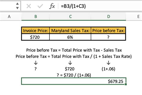 Sales Tax Decalculator Formula To Get Pre Tax Price From Total Price Wall Street Oasis
