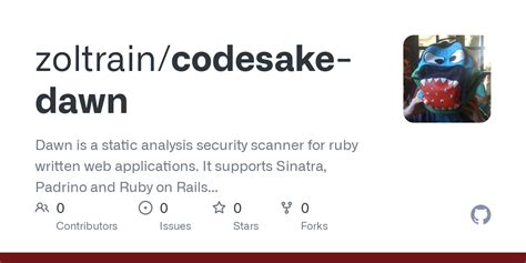 github zoltrain codesake dawn dawn is a static analysis security scanner for ruby written web