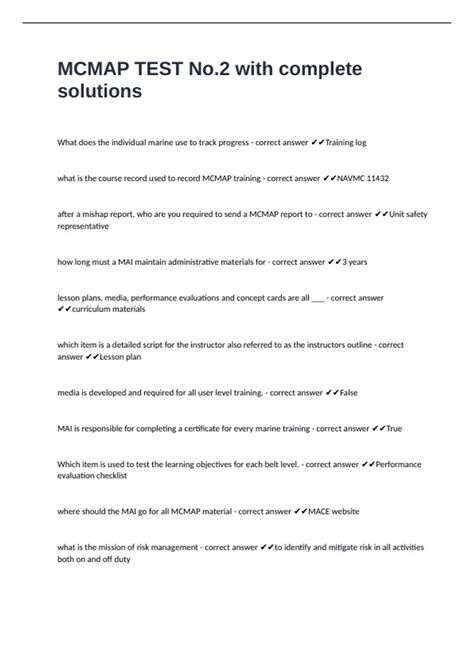 Mcmap Test No2 With Complete Solutions Mcmap Stuvia Us