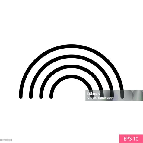 웹 사이트 디자인 앱 Ui 흰색 배경에 격리 된 라인 스타일 디자인의 레인보우 벡터 아이콘 Eps 10 벡터 일러스트레이션 무지개에 대한 스톡 벡터 아트 및 기타 이미지