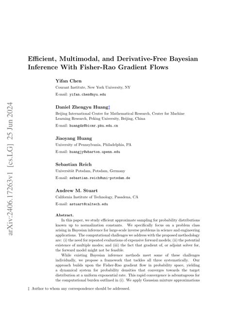 Pdf Efficient Multimodal And Derivative Free Bayesian Inference