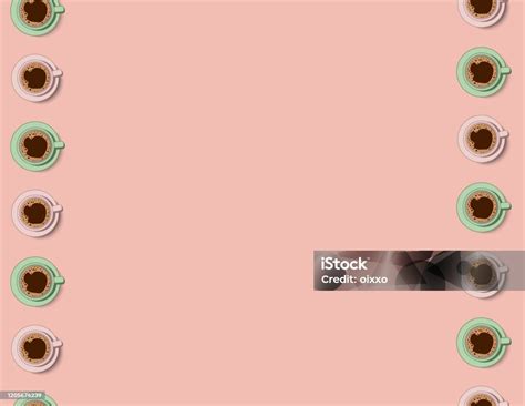 파스텔 색상의 차와 커피 컵의 매끄러운 패턴 아침 카페 또는 레스토랑 아침 식사 문자 모형 형식 벡터 장식 배경 텍스처