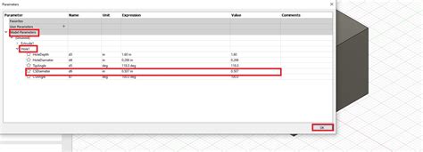 如何在fusion 360中更改孔特征中的倒角孔直径