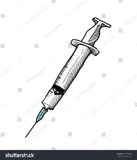 Syringe Hand Drawn Vector Illustration Syringe Stock Vector Royalty Free 378398839 Shutterstock