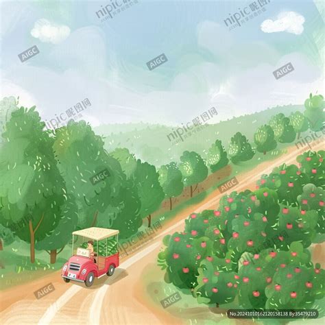 Ai创作图桃子果园插画 果场插画 果园丰收插画 苹果园插画 芒果采摘园插画 手绘果园插画 李子果园插画 荔枝种植基地招商插画 果园宣传插画 车厘子采摘园插画 手绘外箱生态果园插画 苹果包装插画