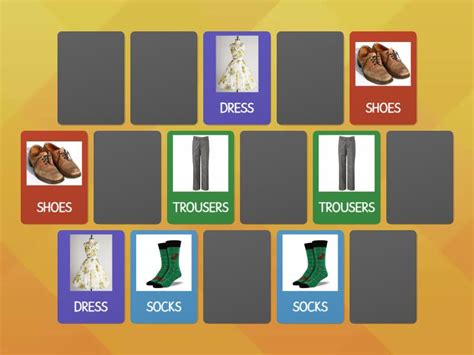 MEMORY GAME CLOTHES Matching Pairs