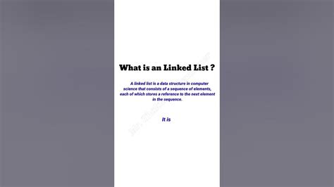 What Is An Linked Listshorts Short Shortvideo Shortsfeed