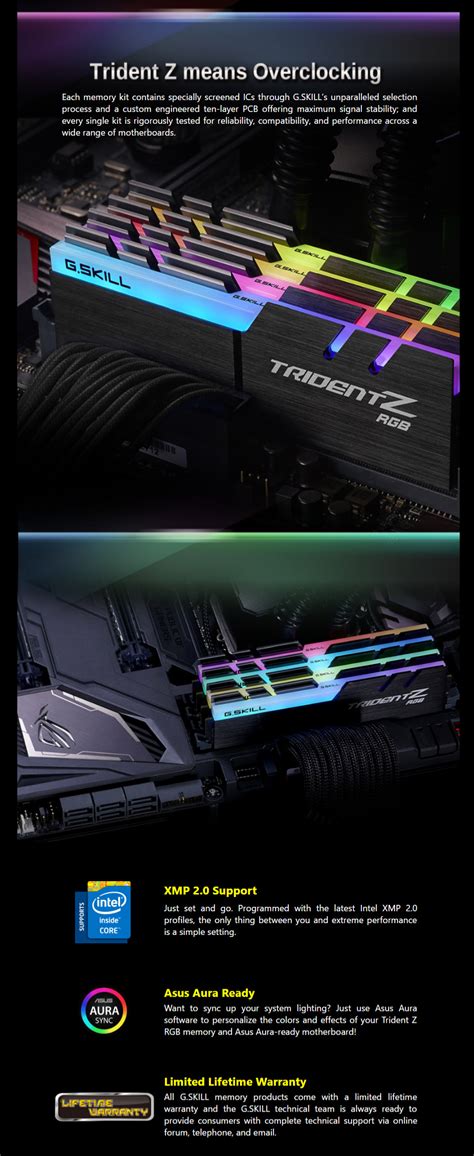 Buy G Skill Trident Z Rgb Gb X Gb Mhz Cl Ddr F C D Gtzr Pc Case Gear