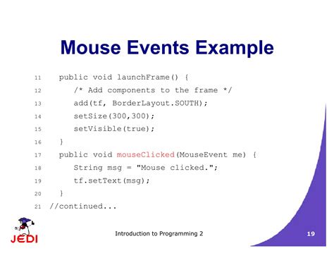 Jedi Slides Intro2 Chapter20 Gui Event Handlingpdf Programming