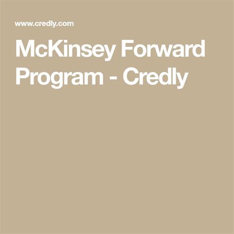 Mckinsey Forward Program Credly Online Learning Problem Solving