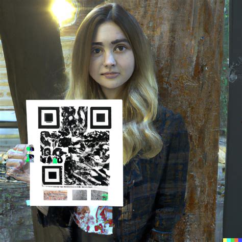 Babe Cute Girl Babe With Random QR Code On The Street Poster For Renting House For Crystal