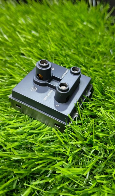 Koncept Zurich 6a 2 In 1 Socket Without Shutter 2m Modular 3 Pin Socket Indian Round Pin Type