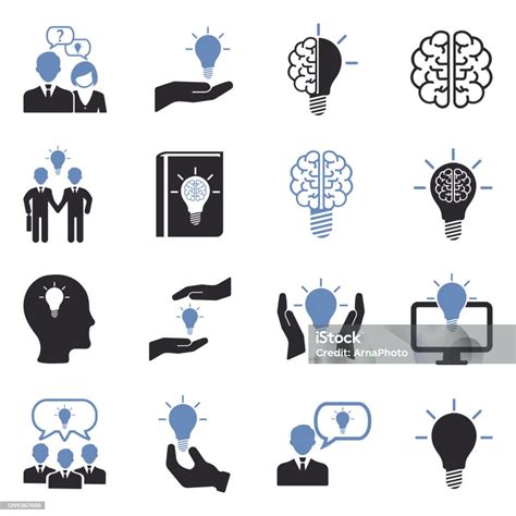 아이디어 아이콘 투 톤 플랫 디자인 벡터 일러스트레이션 개념에 대한 스톡 벡터 아트 및 기타 이미지 개념 개발 검은색 Istock