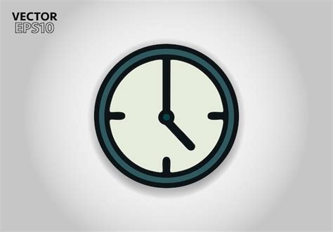 간단한 미니멀리스트 시계 기호 아이콘 터 이미지 프리미엄 벡터