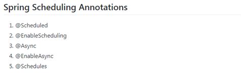 Spring Scheduling Annotations