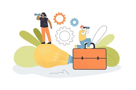 쌍안경과 망원경을 가진 사람들의 새로운 아이디어 검색 기회에 대한 스톡 벡터 아트 및 기타 이미지 기회 남자 남자 사업가 Istock