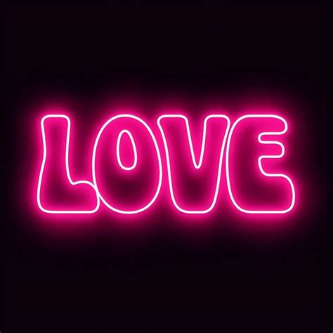 Vibrant Hot Pink Neon Love Outline Illustration Sticker Playground