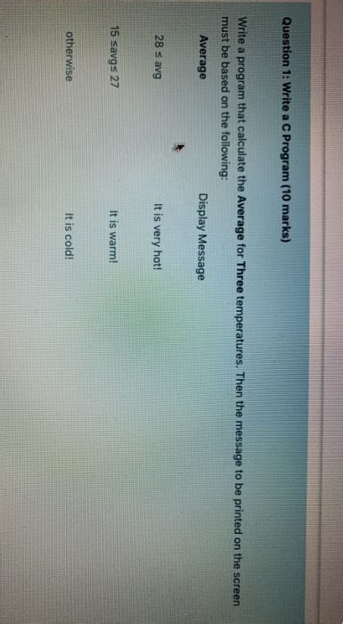 Solved Question 1 Write A C Program 10 Marks Write A