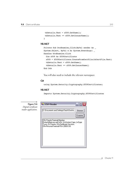 Network Programming In Dot Net With C Sharp22 9 Client Certificates 243 Chapter 9 Tbdetails