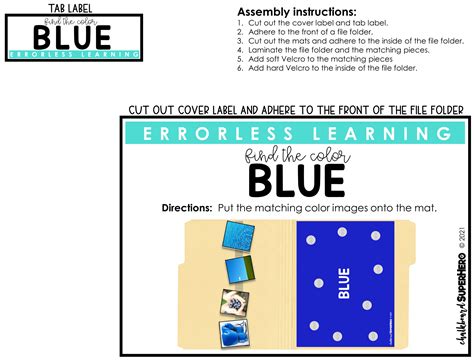 Errorless Colors File Folder Games Different File Folder Games Chalkboard Superhero