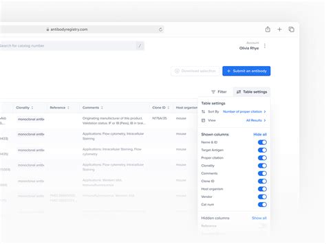 Table Customization Popover By Paul Faivret On Dribbble