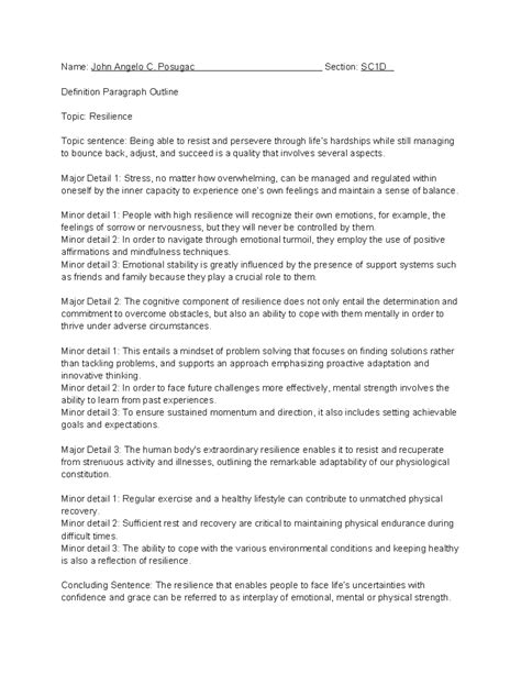 Definition Paragraph Formal Sentence Outline Name John Angelo C Posugac Section Sc1d