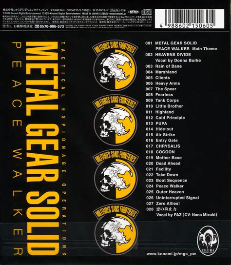 Metal Gear Solid Peace Walker Original Soundtrack Konami Digital