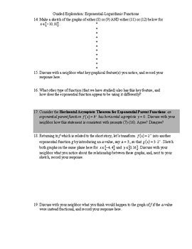 Guided Exploration Exponential Logarithmic Functions TPT