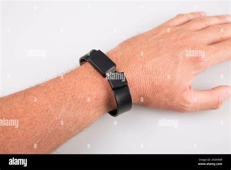 USB Flash Memory Set In Bracelet With Arm Hand Man Stock Photo Alamy