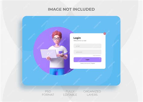 방문 페이지에 대한 로그인 페이지 Ui Ux 개념 프리미엄 Psd 파일