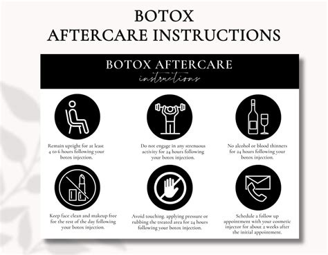 Illustrated Botox Aftercare Instructions Botox Client Form Botox Instructions Editable Botox