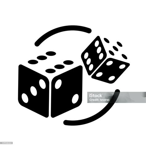 주사위 벡터 실루엣 흑백 아이콘은 흰색 배경을 분리한다 가능성에 대한 스톡 벡터 아트 및 기타 이미지 가능성 개체 그룹