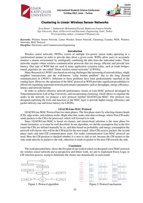 pdf clustering in linear wireless sensor networks
