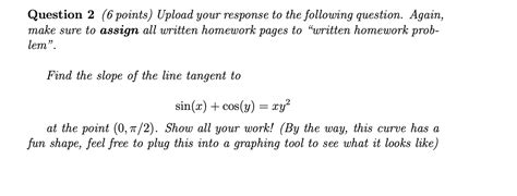 solved question 2 6 points upload your response to the