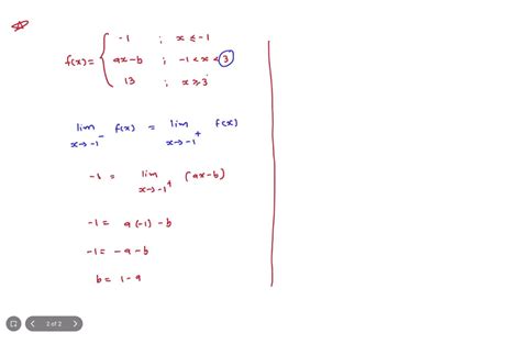 solved for what values of a and b is the following function continuous at every x x
