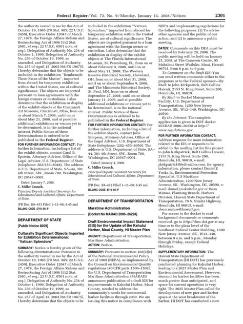 Notice Culturally Significant Objects Imported For Exhibition