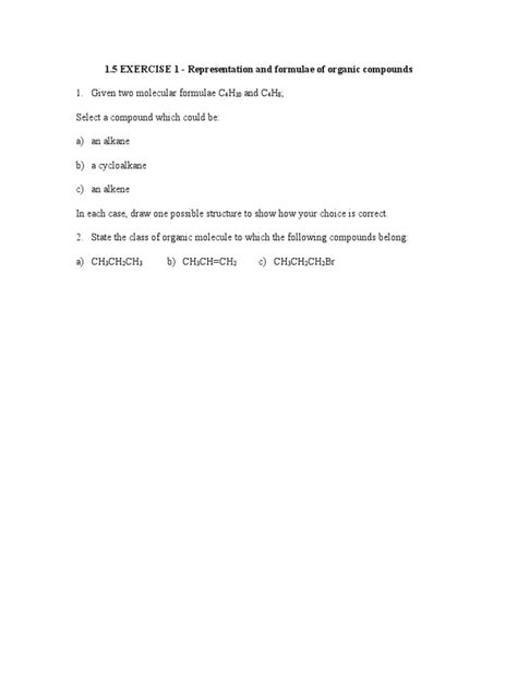 15 Exercise 1 Formulae And Structure Pdf