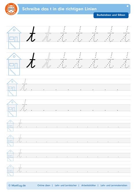 Schreibe Das T In Die Richtigen Linien