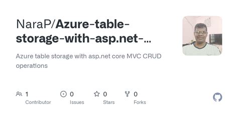 GitHub NaraP Azure Table Storage With Asp Net Core MVC CRUD Operation Azure Table Storage